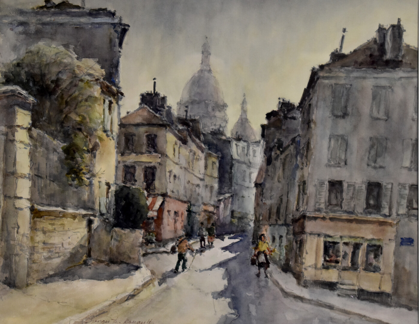 Georges-Dominique ROUAULT (1904-2002). Vue de Montmartre. Dessin à l ...