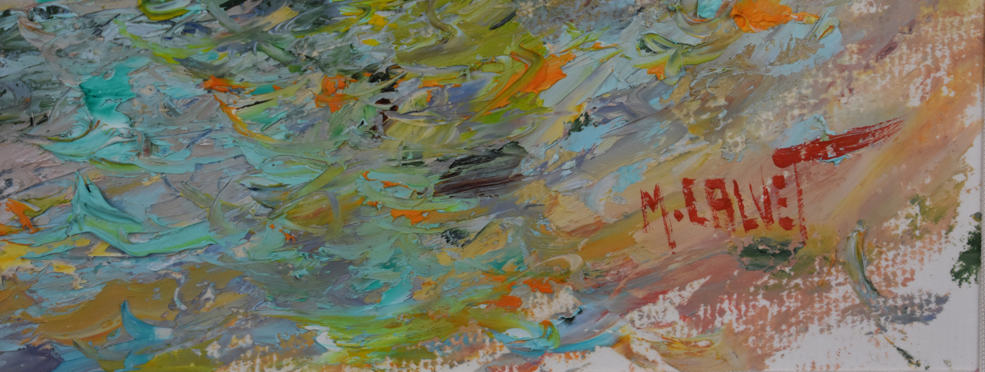 Michel CALVET (Né en 1956). Maisons au bord de l'eau. Huile sur papier ...