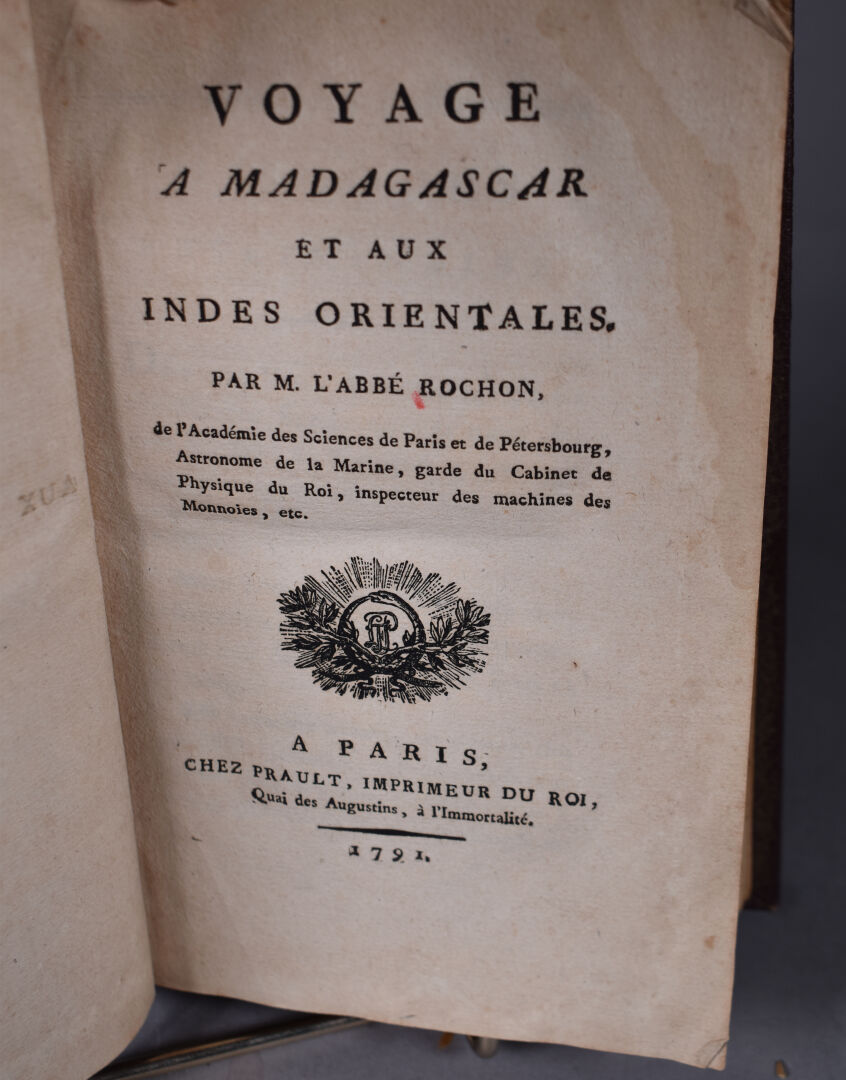 ROCHON (Abbé Alexis-Marie de). " Voyage à Madagascar et aux Indes ...
