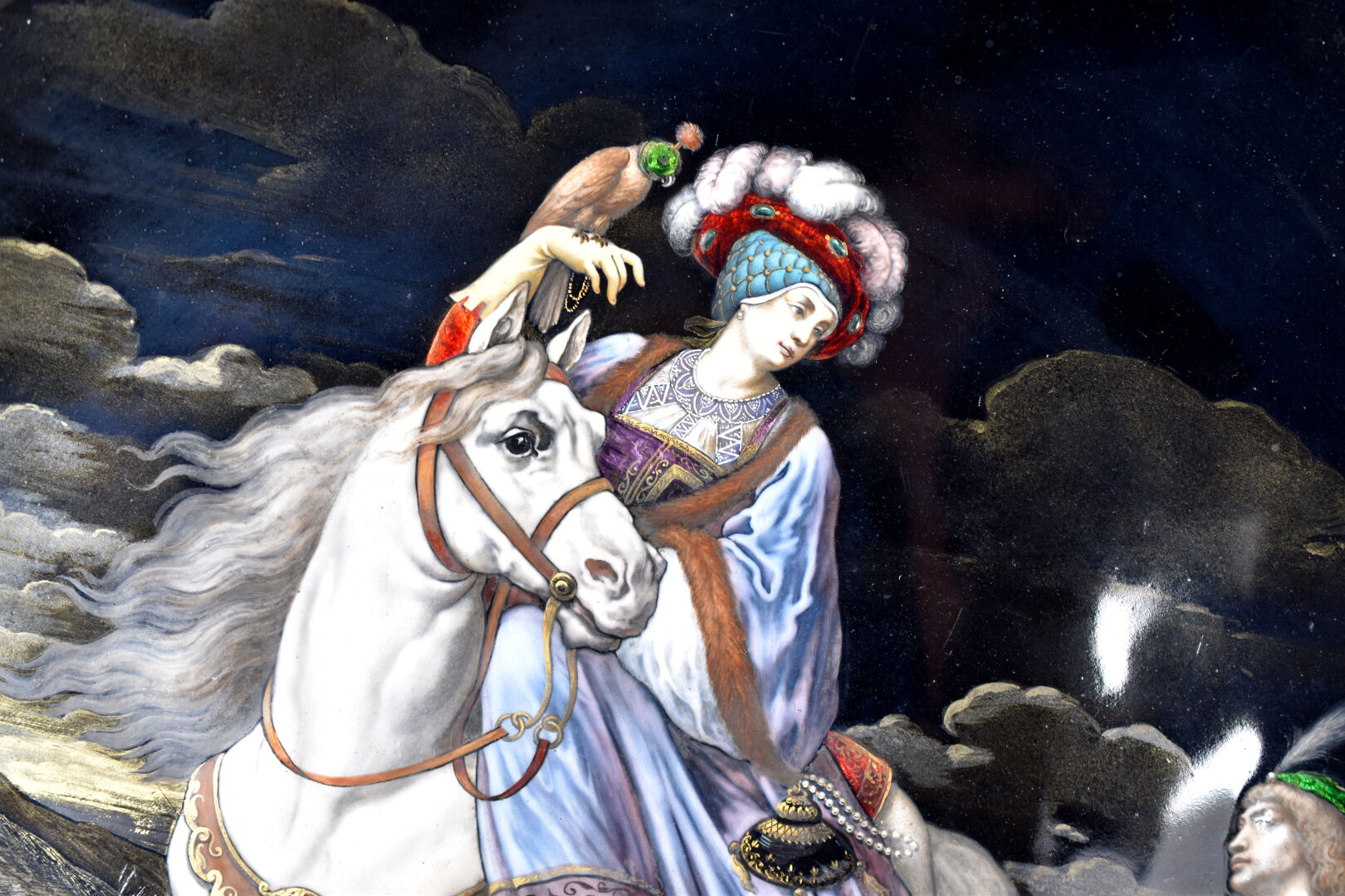 Théophile SOYER (1853 - 1940). Plat circulaire émaillé en polychromie d ...