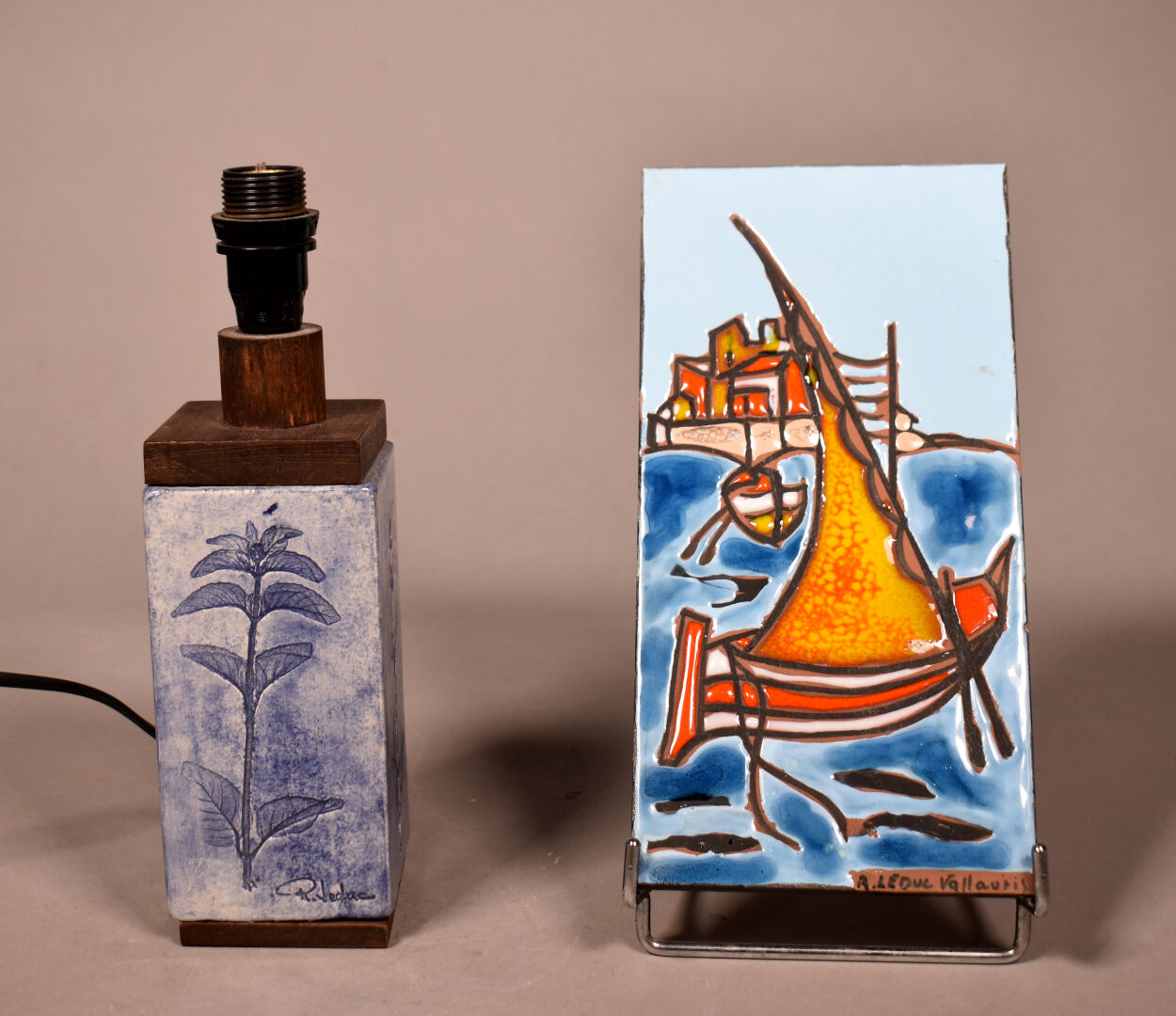 Raymonde LEDUC (Née en 1929). Pied de lampe de section carrée en ...